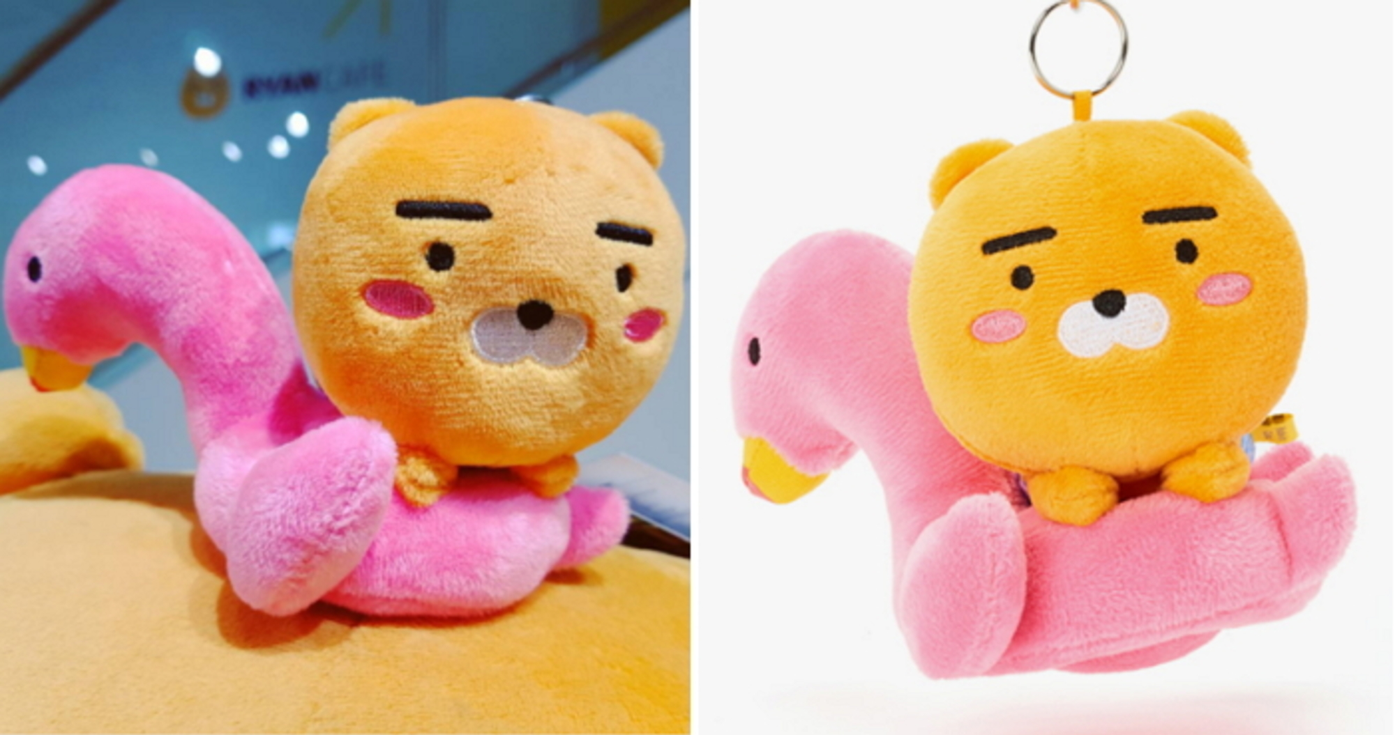 카카오프렌즈 여름 한정판 ‘홍학 튜브’ 탄 라이언 인형 - 인사이트