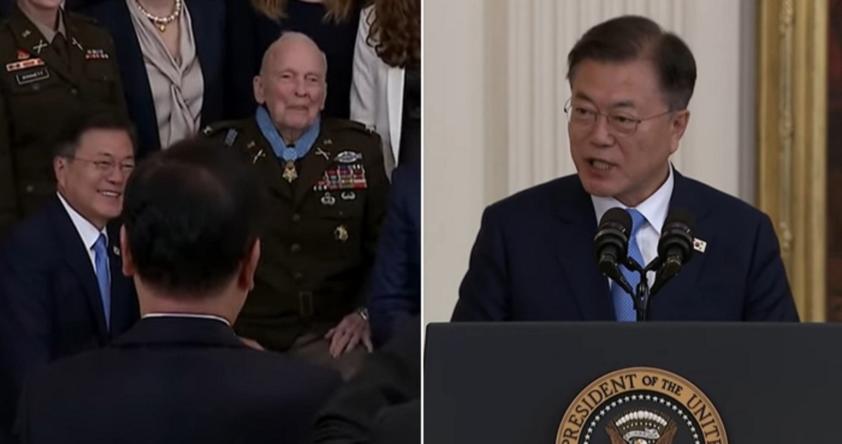 美 명예훈장 수여식 참석한 文 대통령 “미군 참전용사 있어 한국 번영” - 인사이트